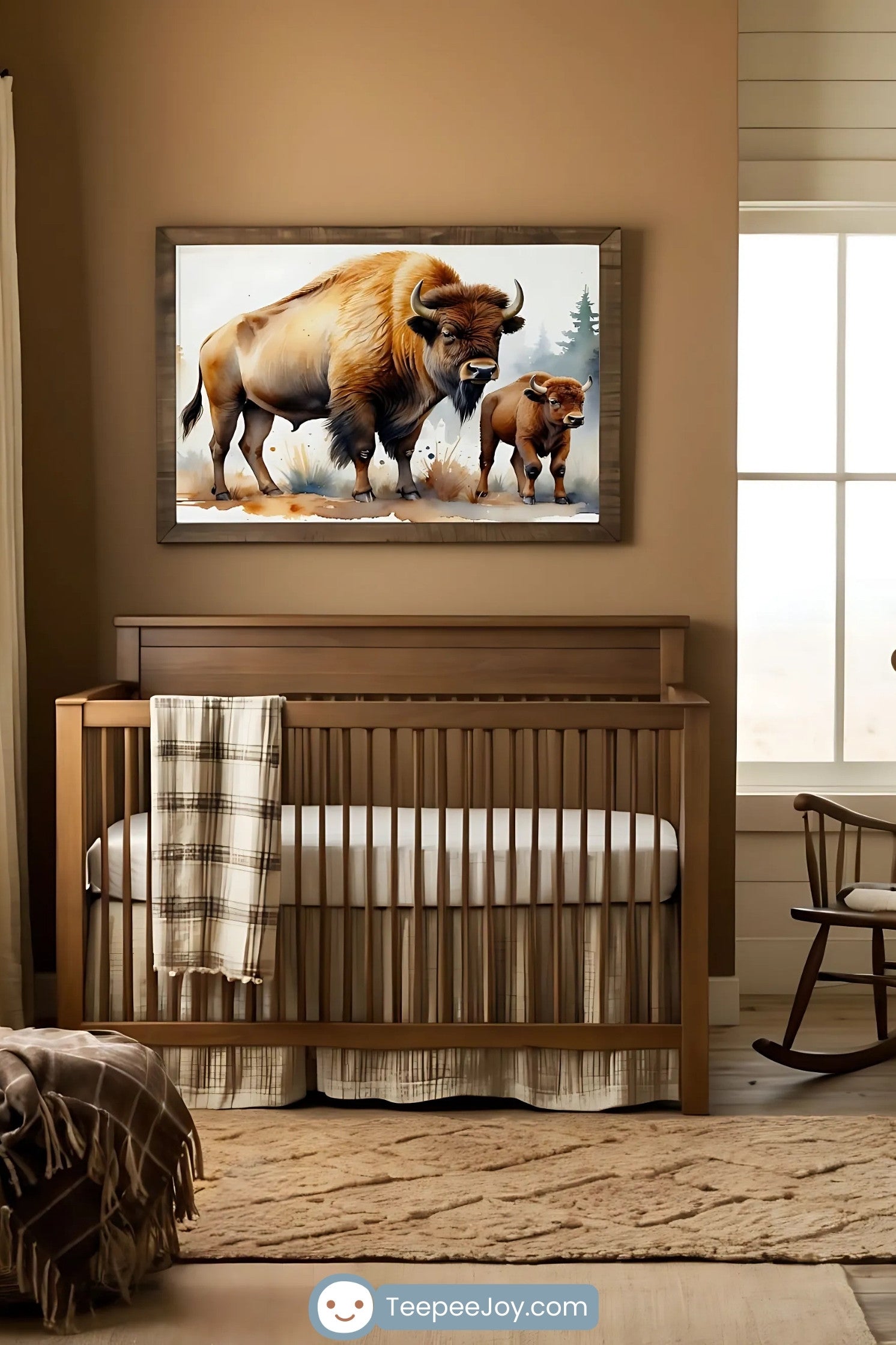 Bison Wall Decor for Kids and Baby Rooms - Shop Now!